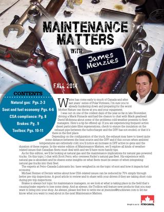 Maintenance Matters Fall 2014 - Truck News